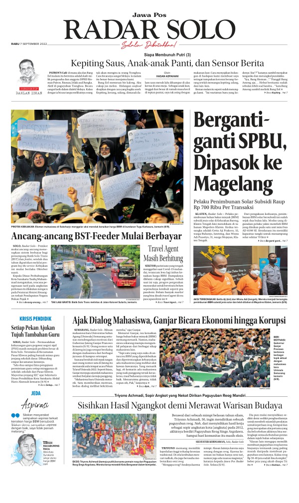 Koran Radar Solo - Edisi 7 September 2022