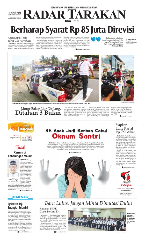 Koran Radar Tarakan - Edisi 5 April 2022