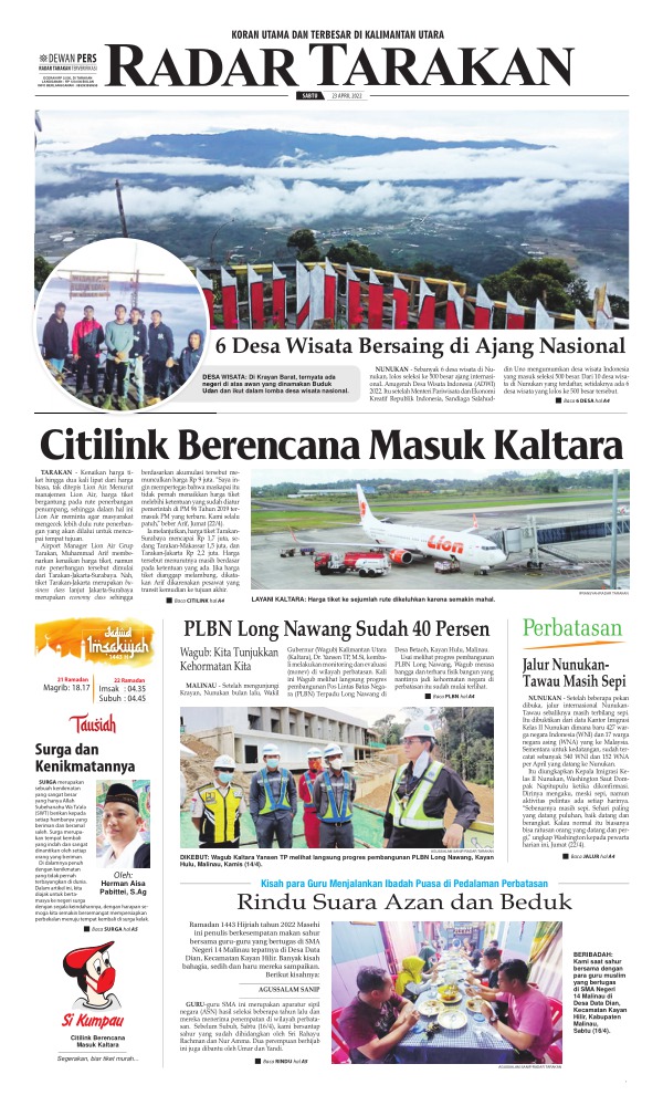 Koran Radar Tarakan - Edisi 23 April 2022