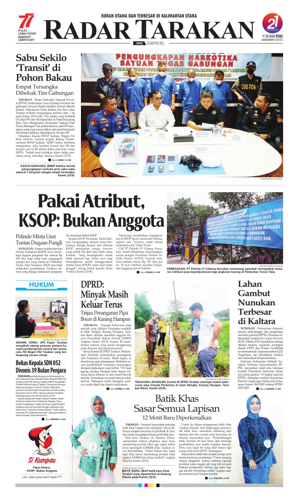 Koran Radar Tarakan - Edisi 26 Agustus 2022