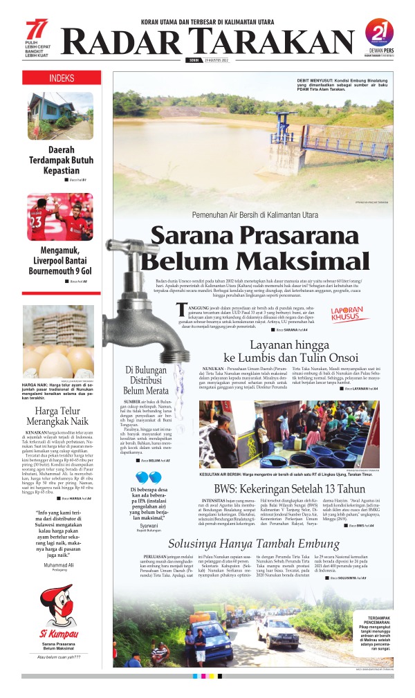 Koran Radar Tarakan - Edisi 29 Agustus 2022