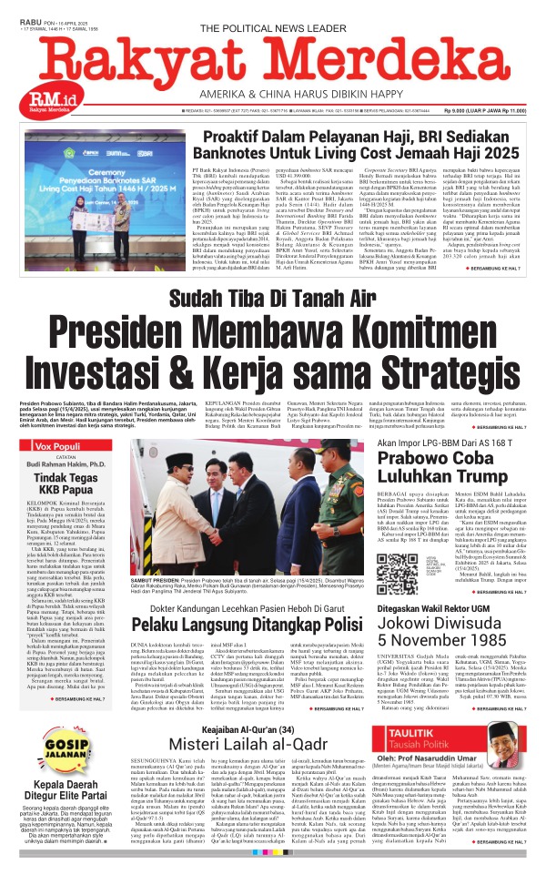 Koran Rakyat Merdeka - Edisi 16 April 2025