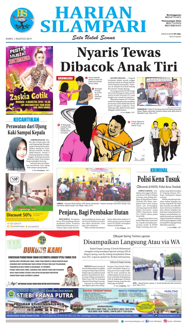 Koran Harian Silampari - Edisi 1 Agustus 2019